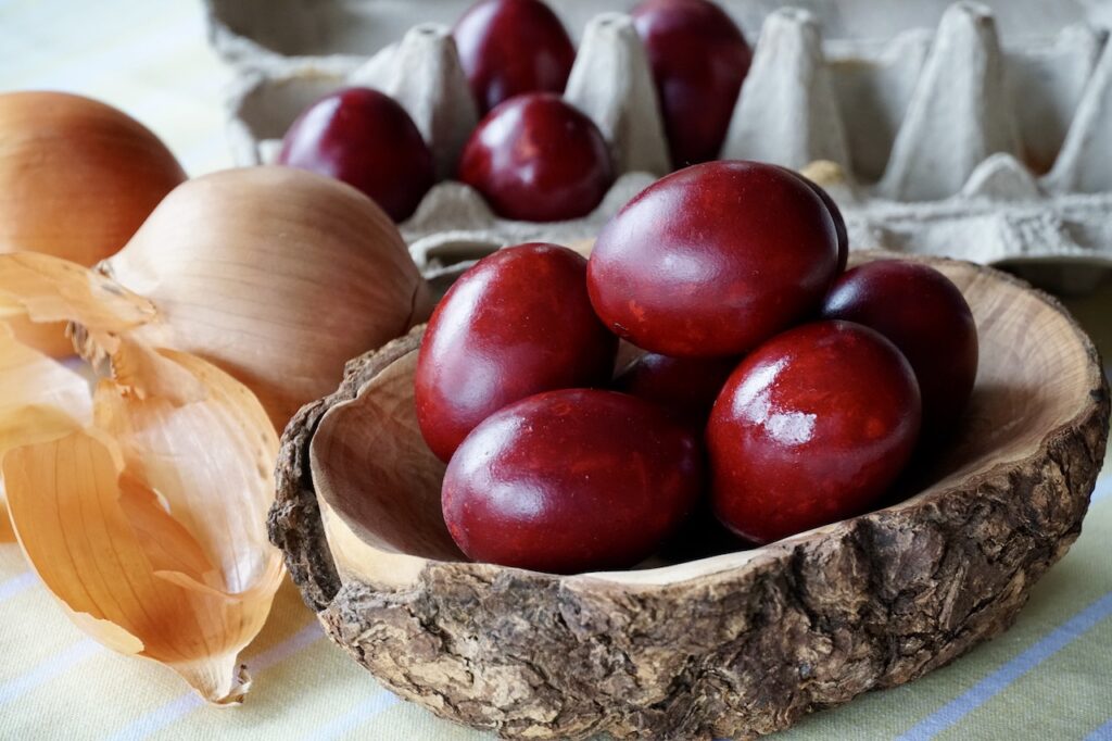 Eggs Coloured With Onion Skins