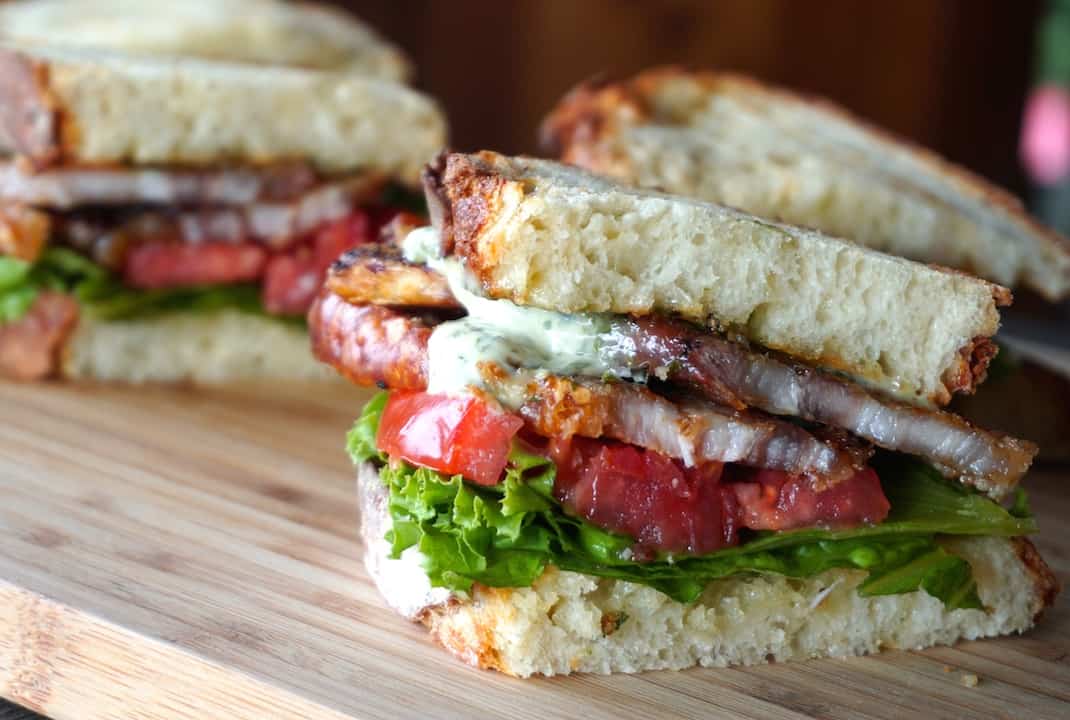 Pork Belly Sandwich with Lettuce & Tomato - The PBLT! - Weekend at the ...