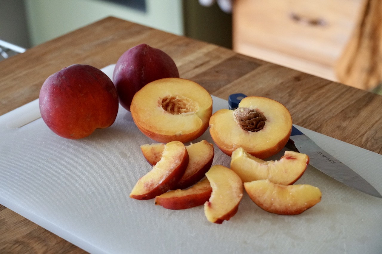 Peach and Prosciutto Appetizer - Weekend at the Cottage