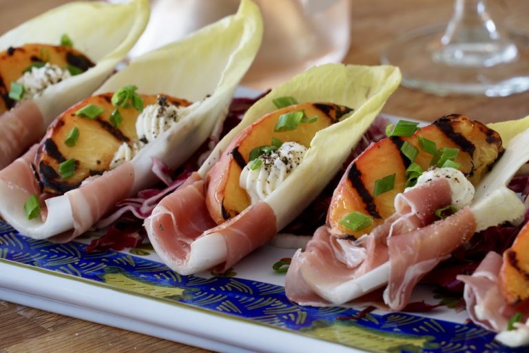 Peach and Prosciutto Appetizer - Weekend at the Cottage
