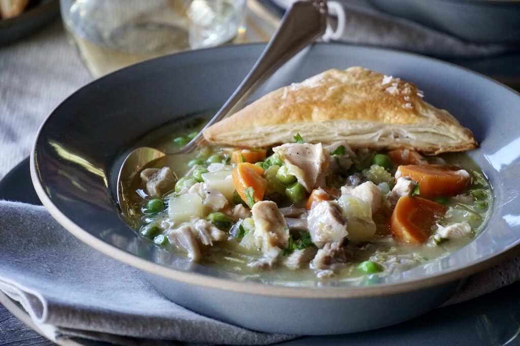 Leftover Turkey Pot Pie Soup - Weekend at the Cottage