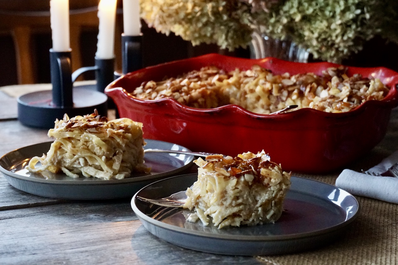 Sweet Noodle Kugel Recipe with Apricots and Raisins