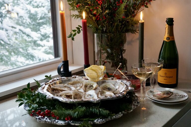 Raw Oysters with Champagne - Weekend at the Cottage